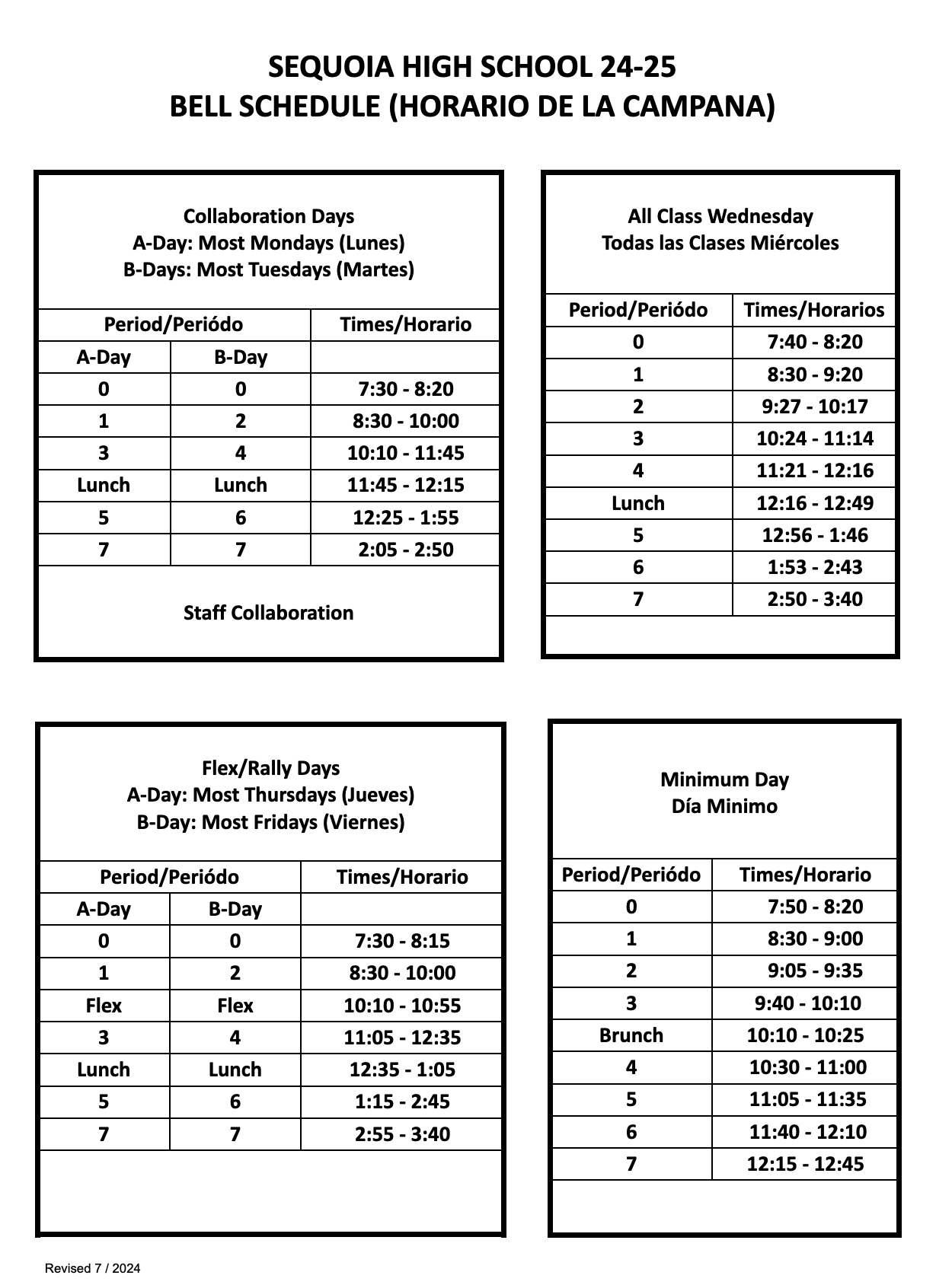 Sequoia High School - Weekly Bulletin